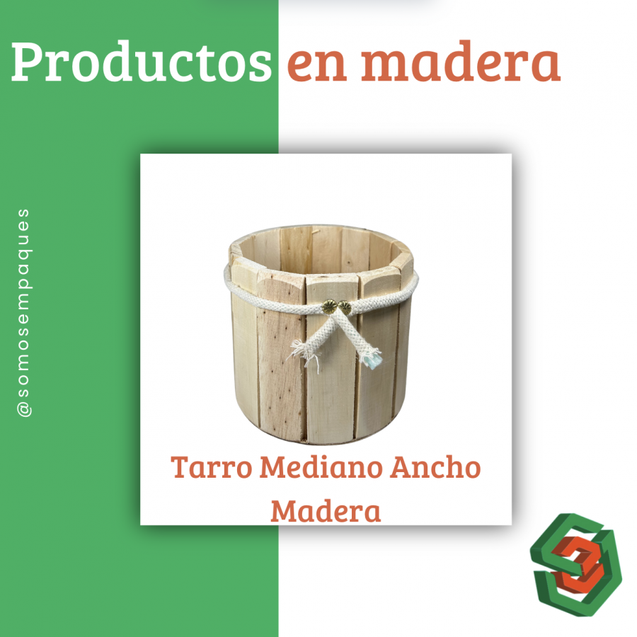 Tarro Mediano Ancho Madera - Ramon